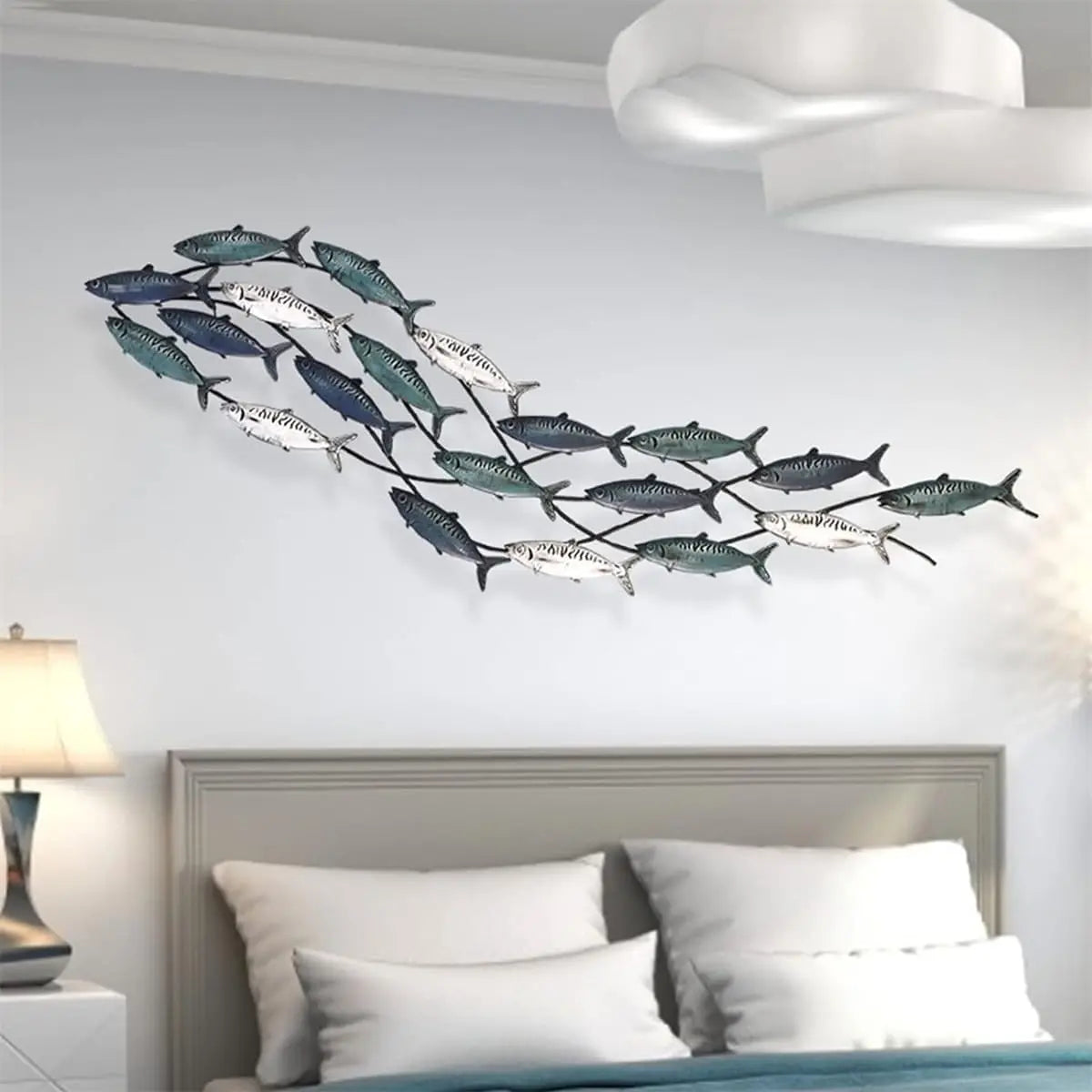Metal Fish Wall Art Decor, Large Coastal Nautical Beach fish Wall Art